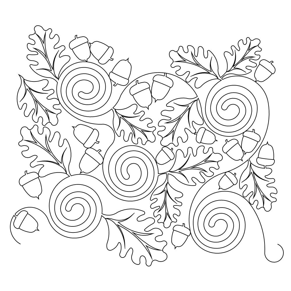 acorn leaf pano 002 Digital Pattern | Sweet Dreams Quilt Studio - Edge ...