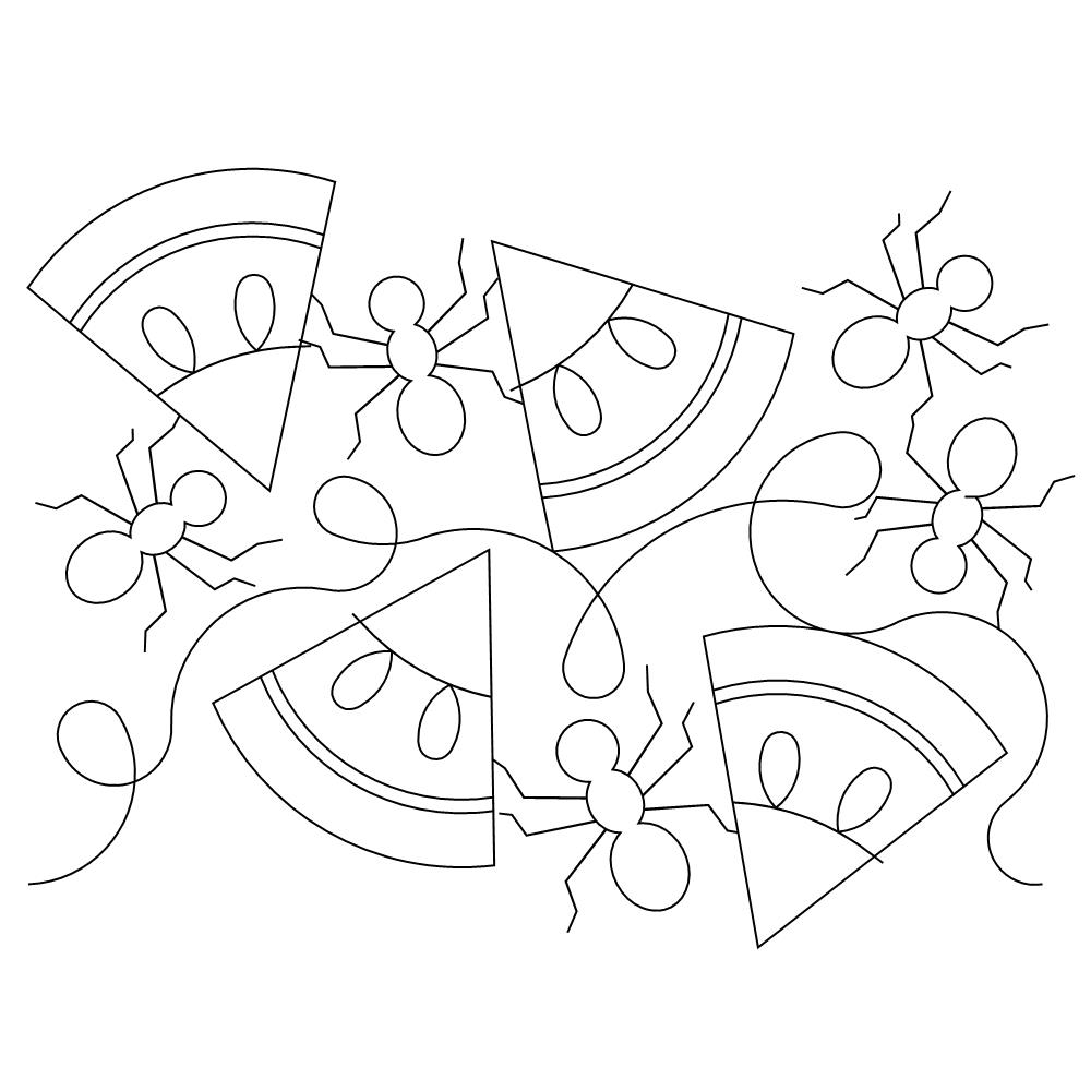 ants and watermelon e2e 001 - Edge to Edge Quilting Patterns