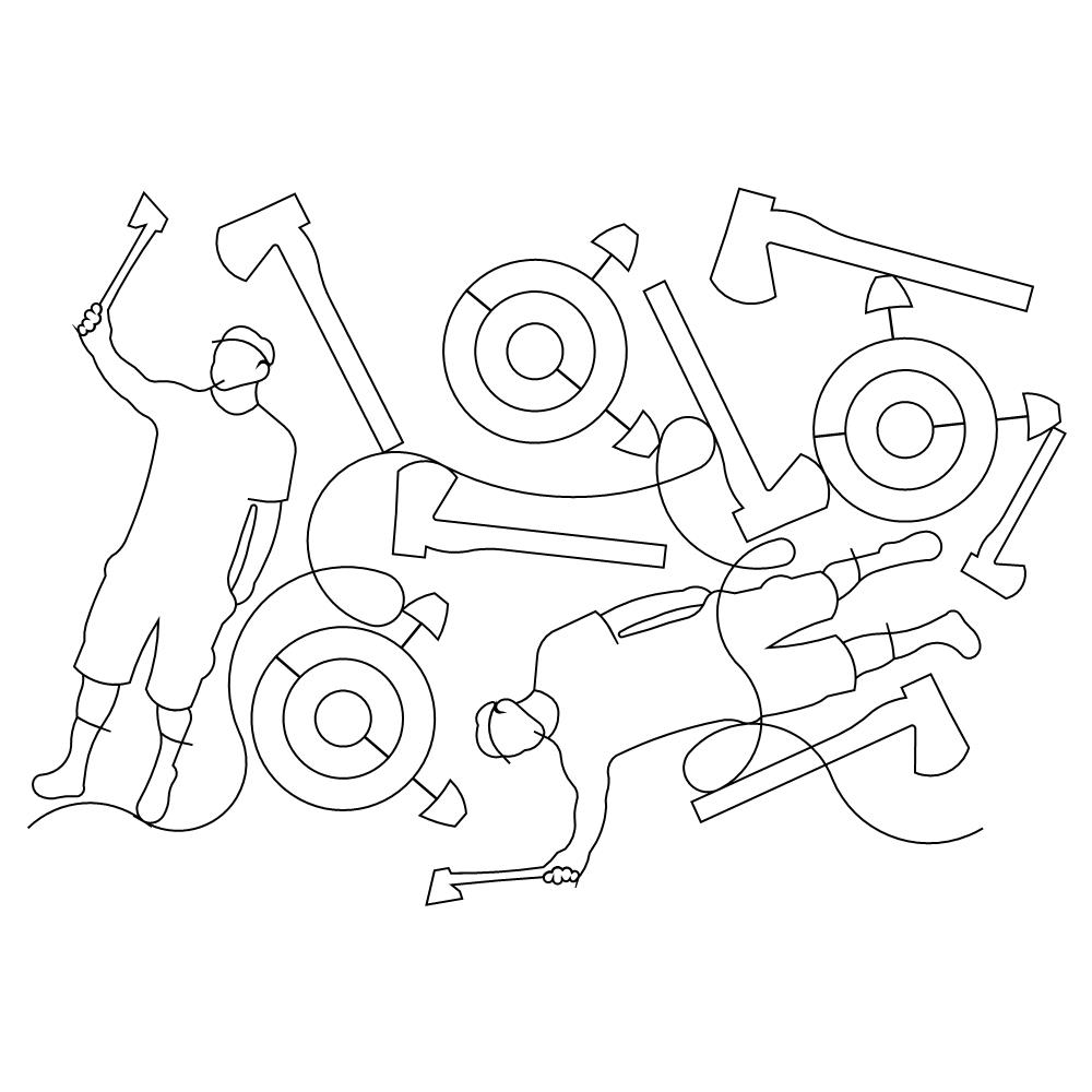 axe throwing e2e 001 - Edge to Edge Quilting Patterns