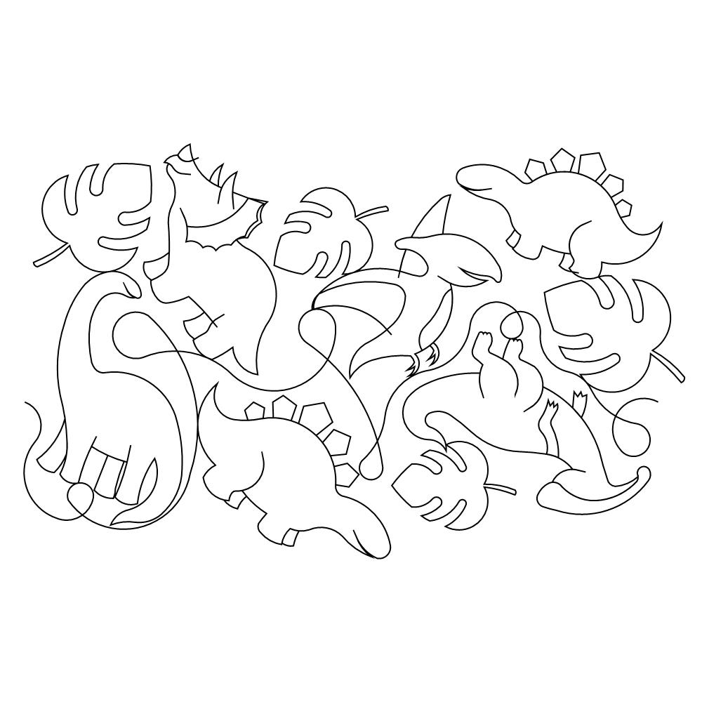 baby dinosaur e2e 002 - Edge to Edge Quilting Patterns