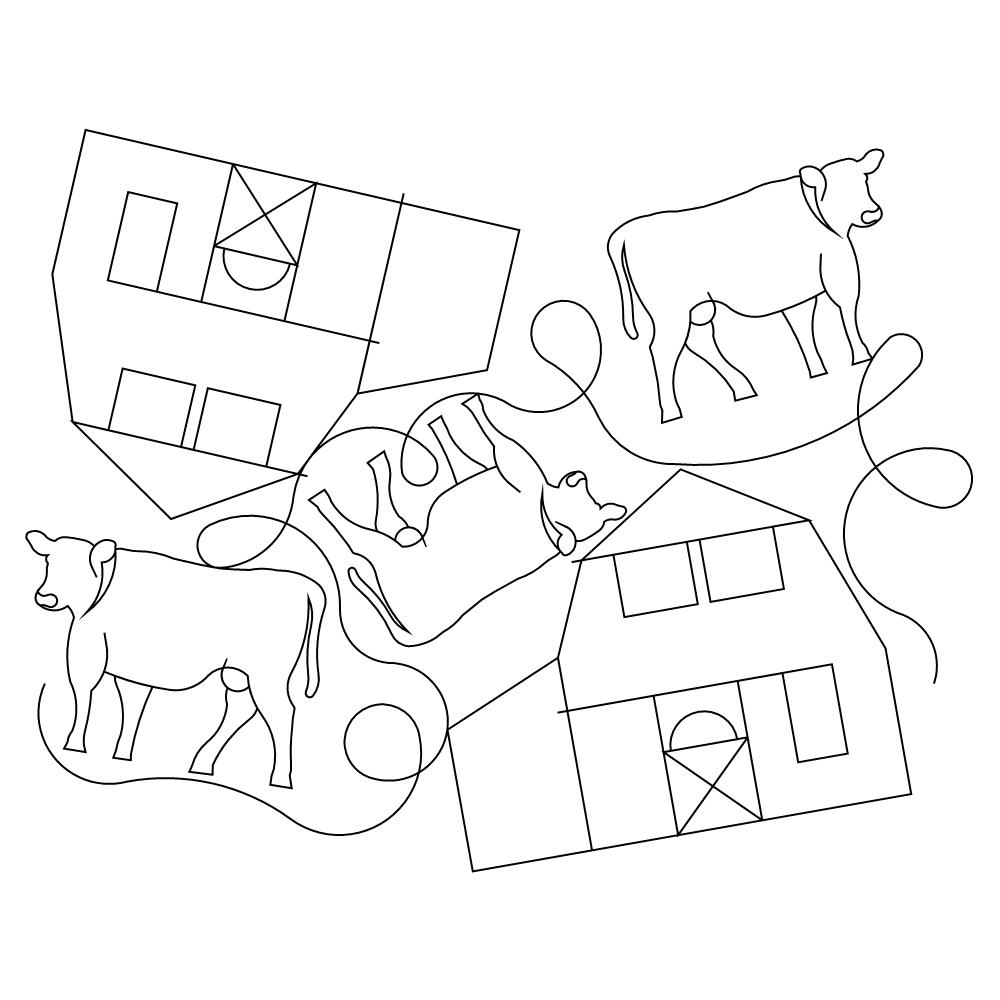 barn and cow e2e 001 - Edge to Edge Quilting Patterns