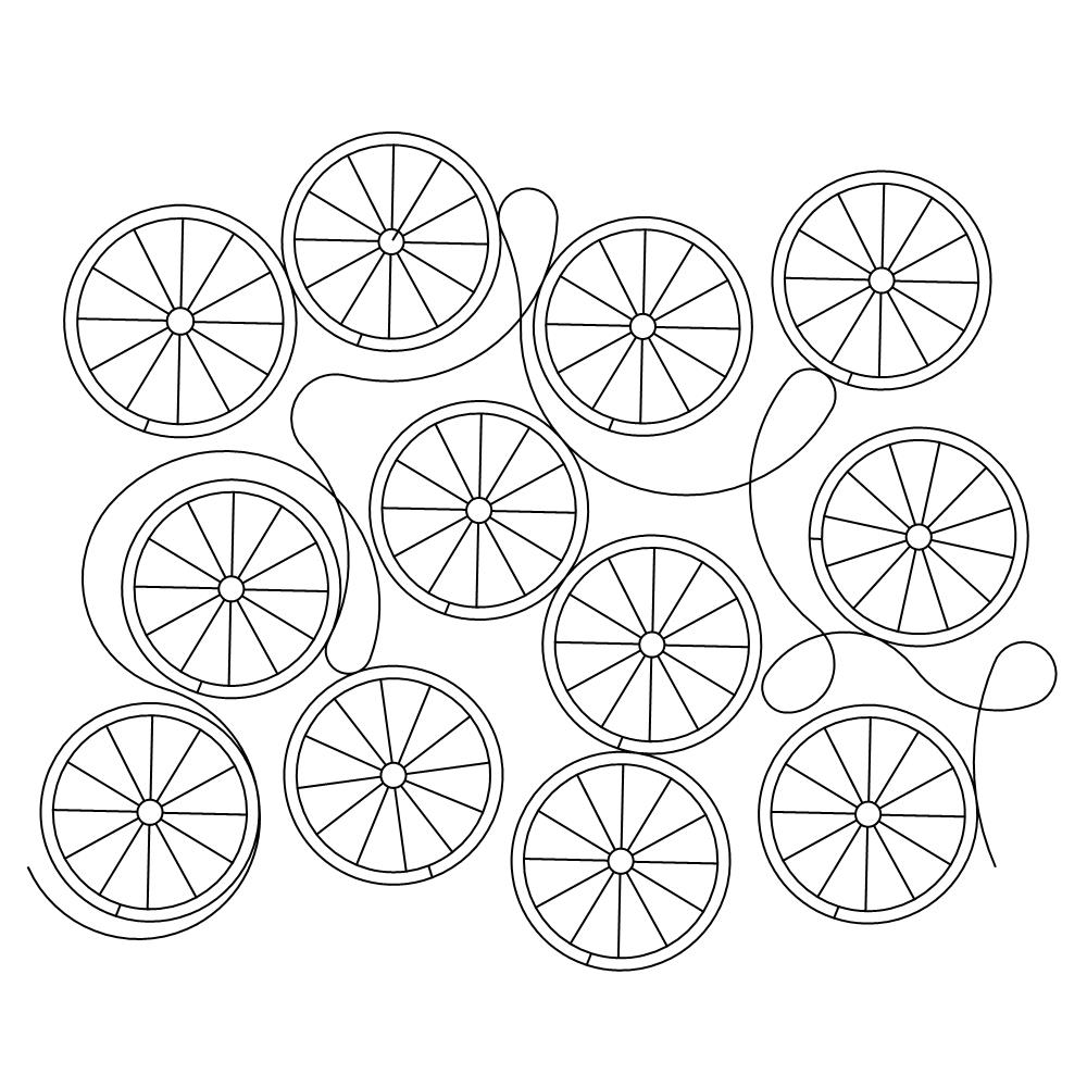 bicycle wheel pano 001 - Edge to Edge Quilting Patterns