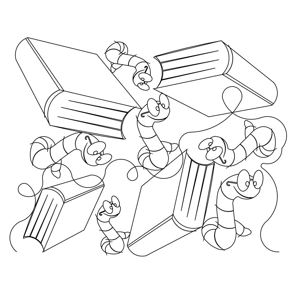 bookworm pano 001 Digital Pattern | Sweet Dreams Quilt Studio - Edge to ...