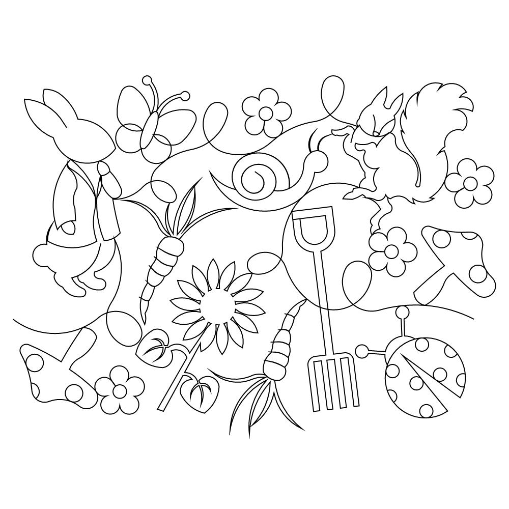 bunny cottontail e2e 001 - Edge to Edge Quilting Patterns