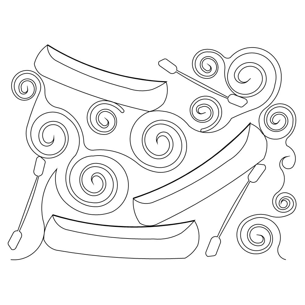 canoe and paddle pano simple Digital Pattern | Sweet Dreams Quilt ...