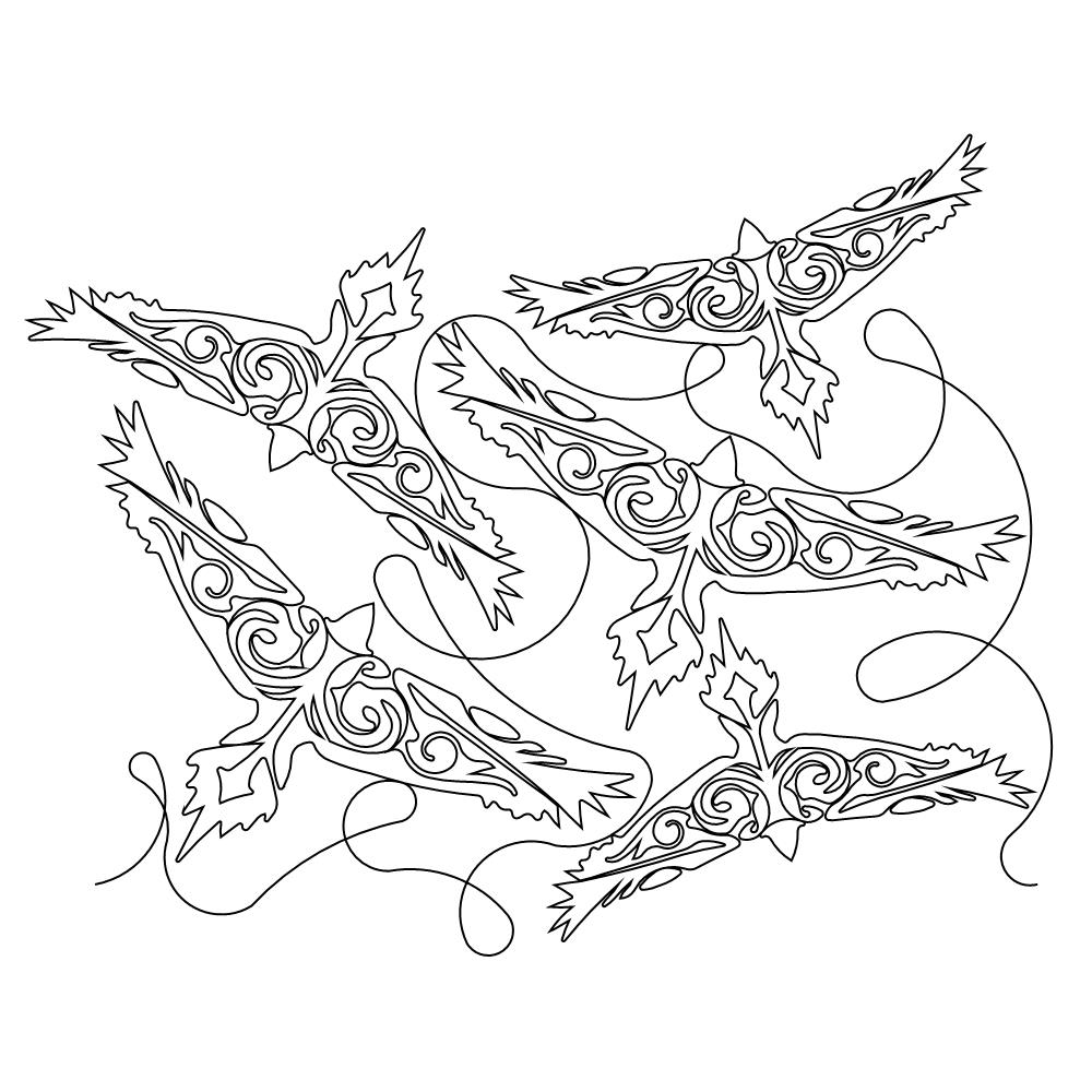 celtic soaring raven e2e 001 - Edge to Edge Quilting Patterns
