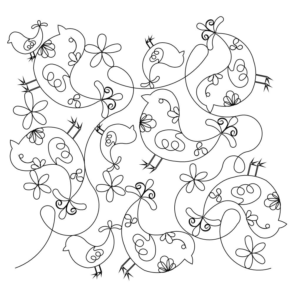 chickadee pano 002 - Edge to Edge Quilting Patterns