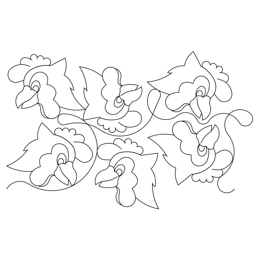 chicken e2e 001 - Edge to Edge Quilting Patterns