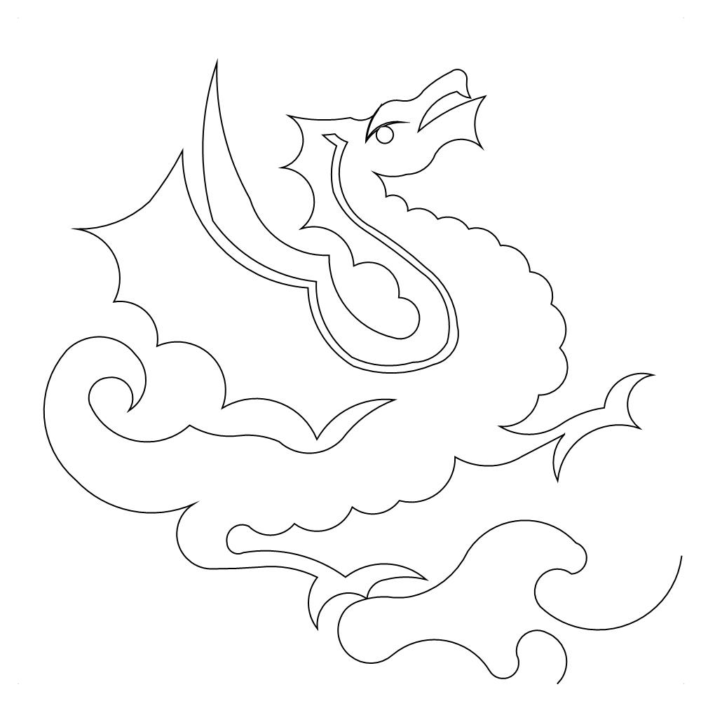 chinease dragons border corner Digital Pattern | Sweet Dreams Quilt ...