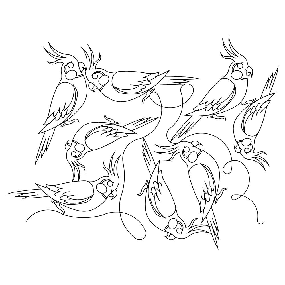 cockatiel e2e 001 - Edge to Edge Quilting Patterns