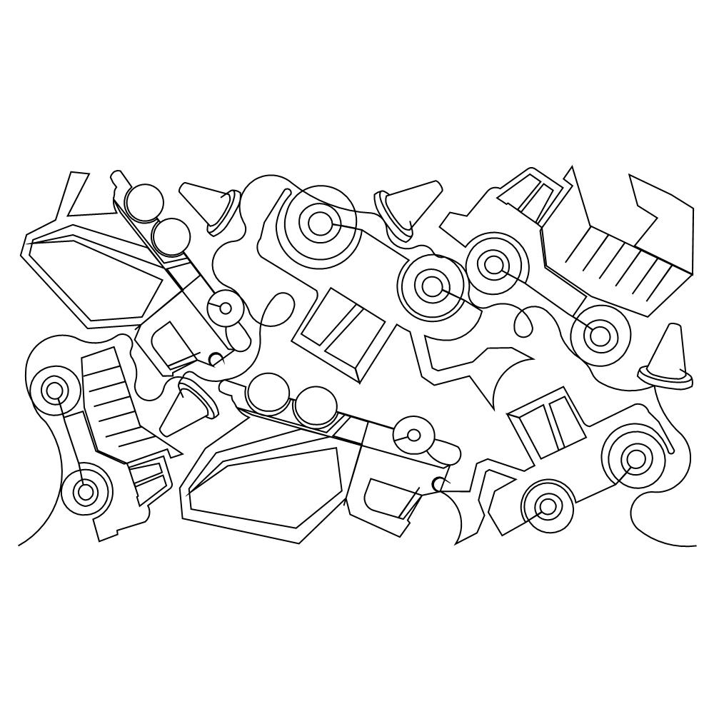 construction truck pano 002 sq Digital Pattern | Sweet Dreams Quilt ...