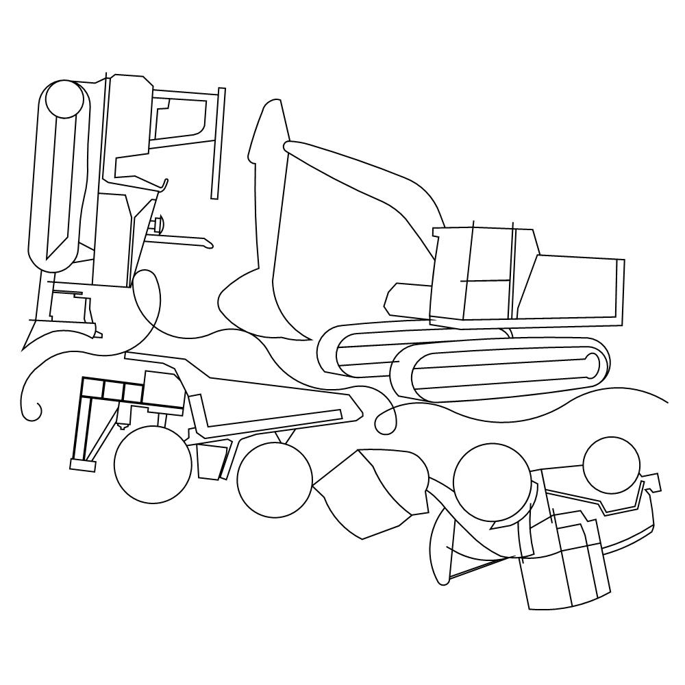 construction vehicles e2e 001 - Edge to Edge Quilting Patterns