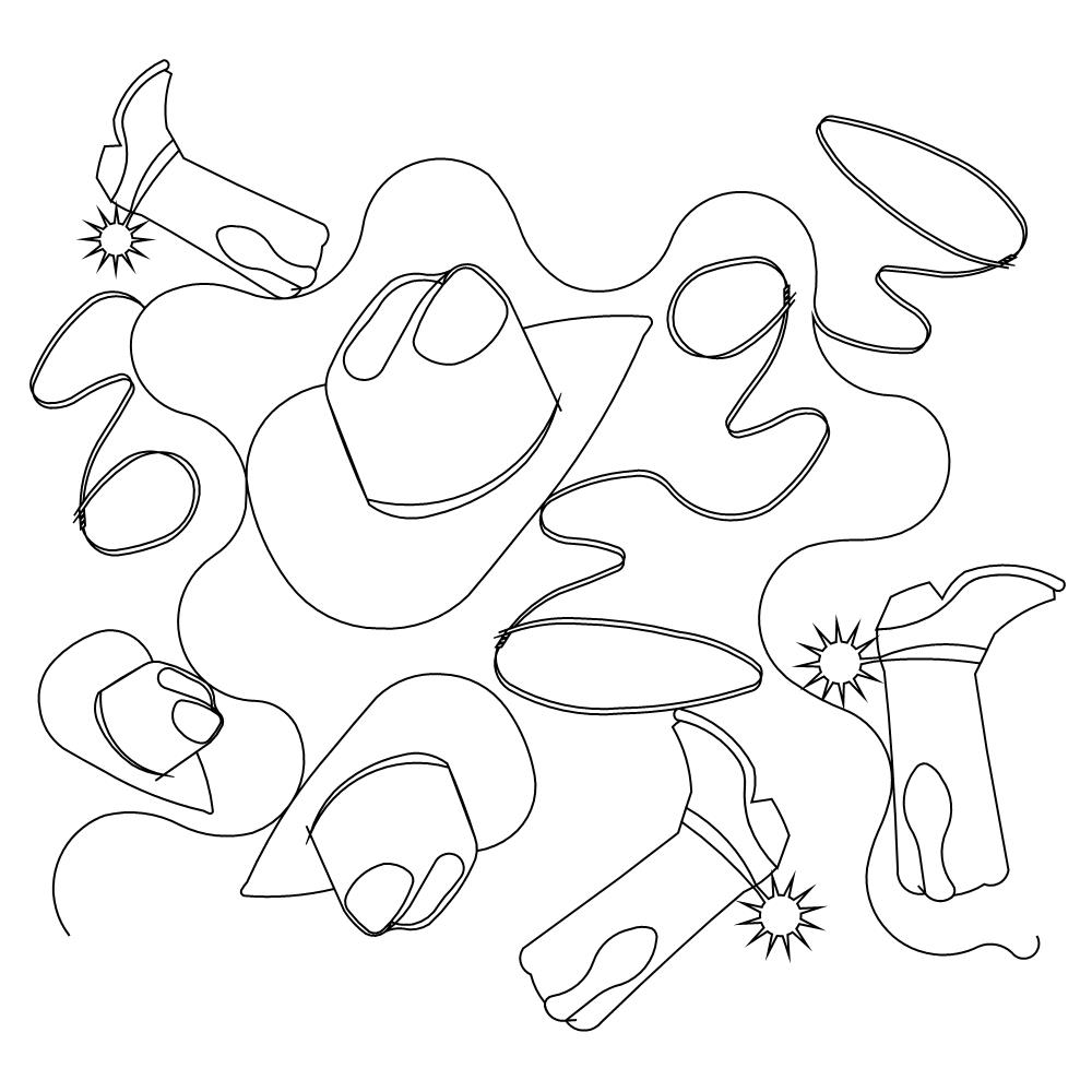 cowboy e2e 006 - Edge to Edge Quilting Patterns