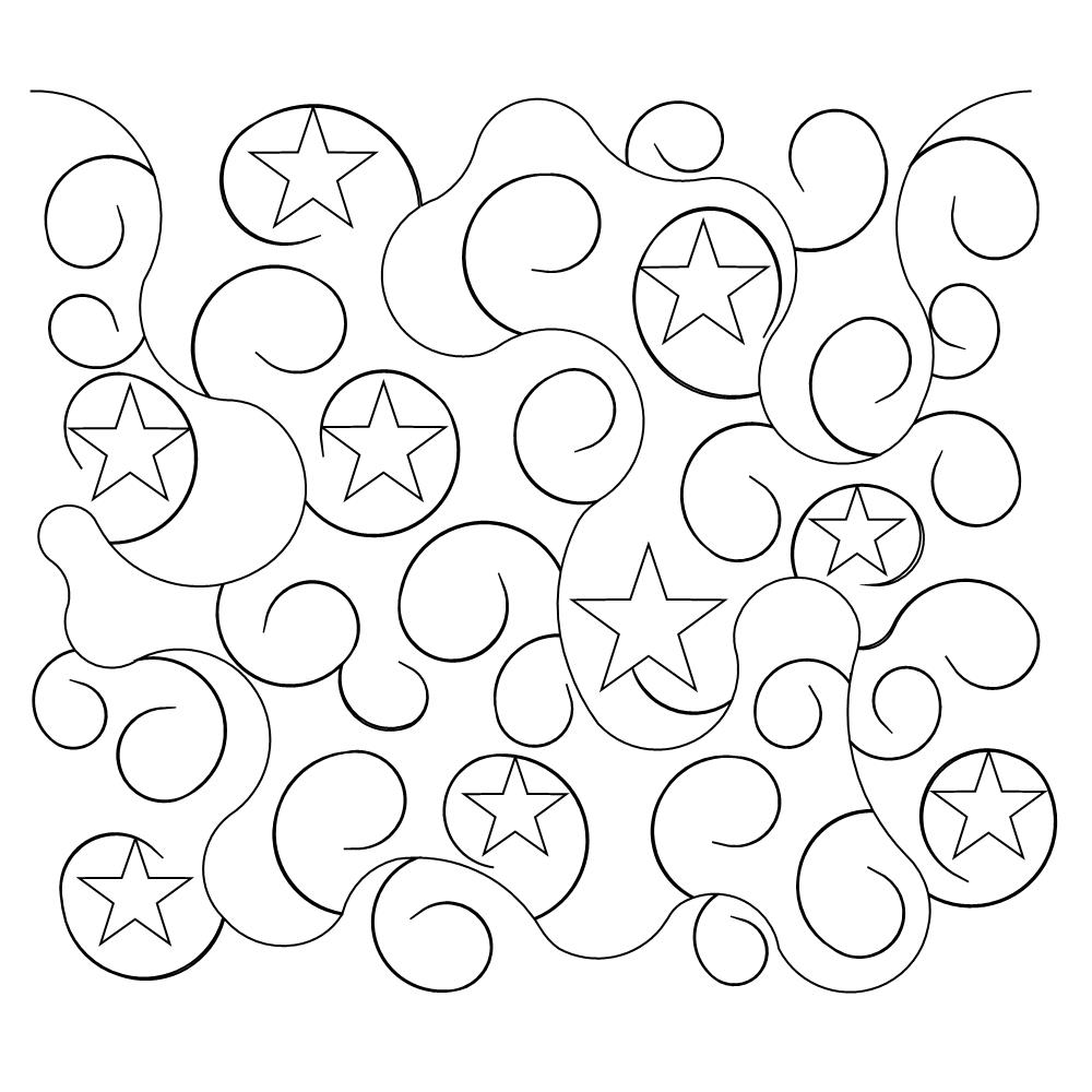 curls in the stars Digital Pattern | Sweet Dreams Quilt Studio - Edge ...