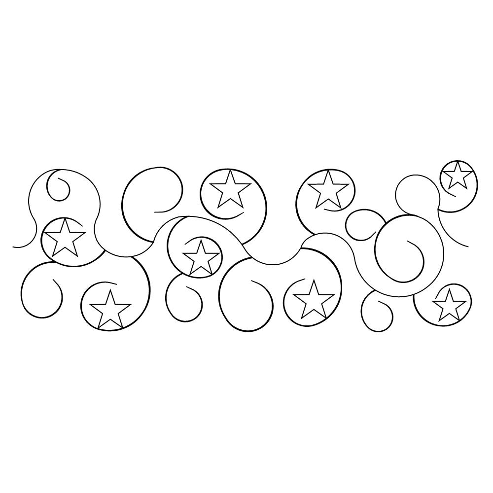 curls star border 001 Digital Pattern | Sweet Dreams Quilt Studio ...