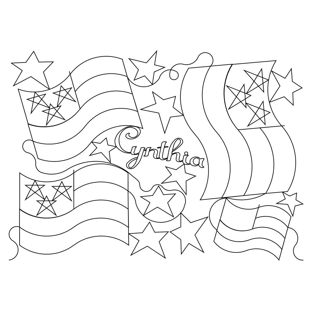 cynthia flag e2e 001 - Edge to Edge Quilting Patterns