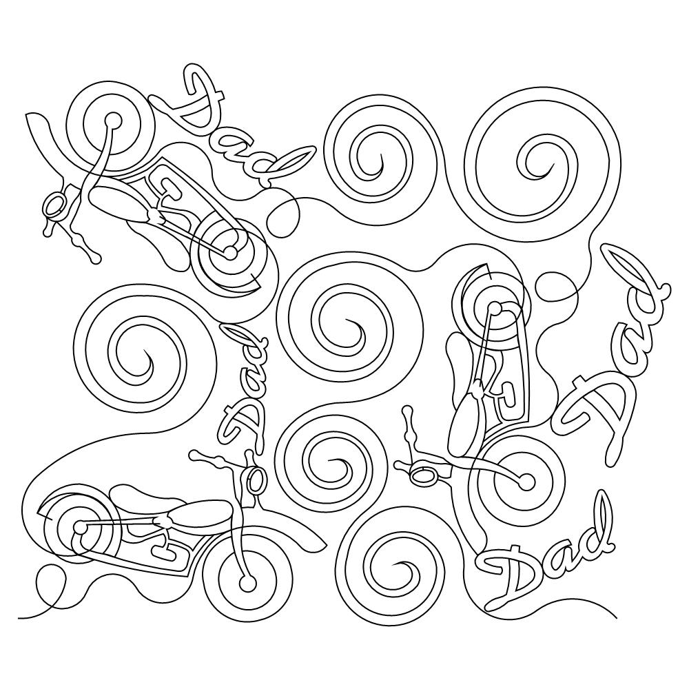 dad motorcycle e2e 001 - Edge to Edge Quilting Patterns