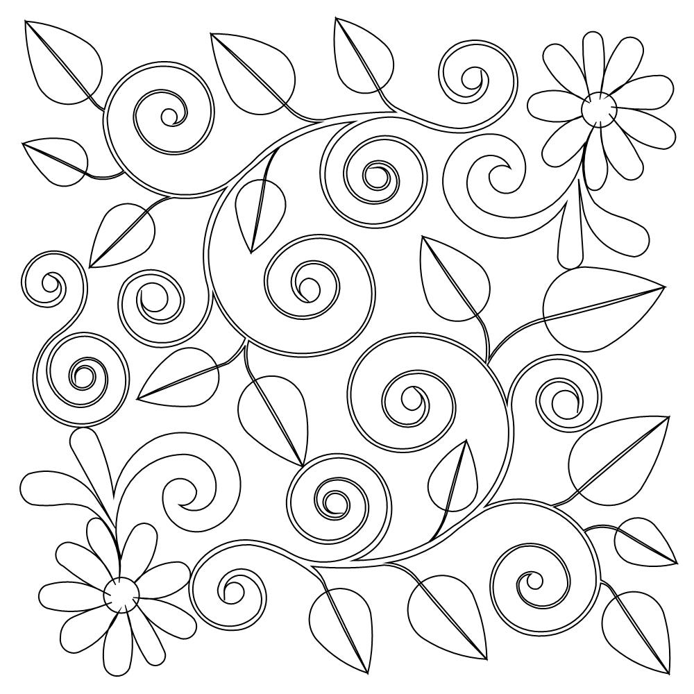 daisy swirl block 002 Digital Pattern | Sweet Dreams Quilt Studio ...