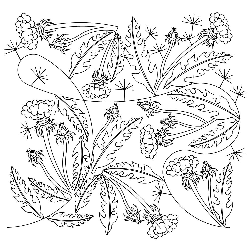 dandelion pano 001 Digital Pattern | Sweet Dreams Quilt Studio - Edge ...