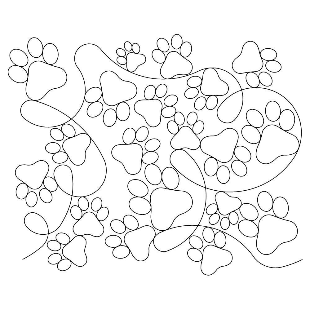 dog paw e2e 002 - Edge to Edge Quilting Patterns