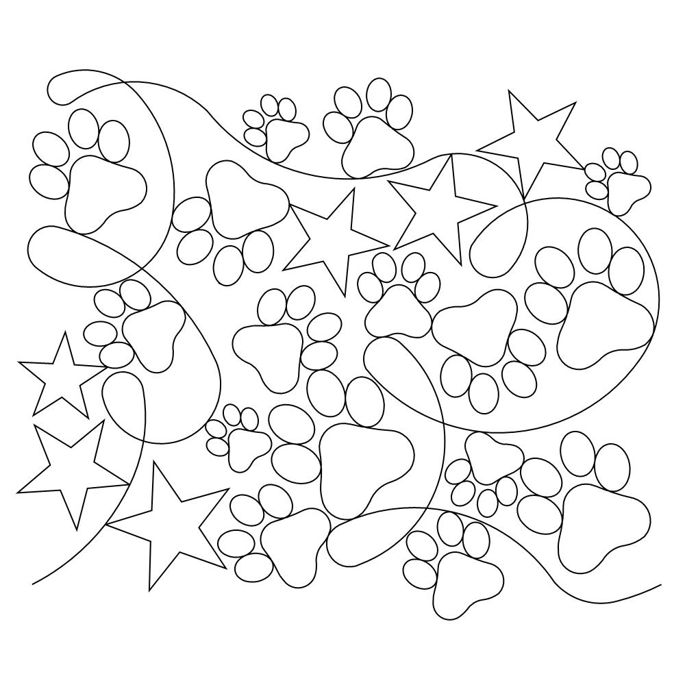 dog paw star pano 001 Digital Pattern | Sweet Dreams Quilt Studio ...