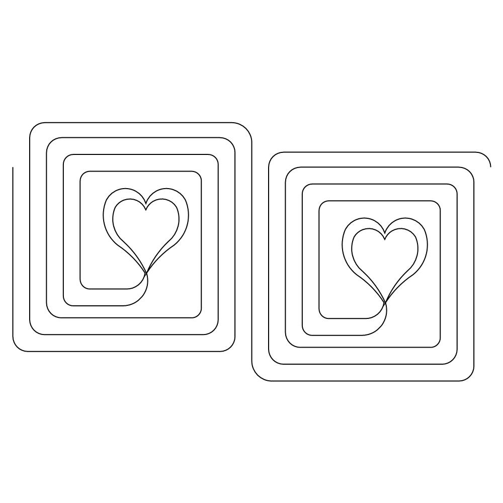 double heart swirl pano 001 Digital Pattern | Sweet Dreams Quilt Studio ...