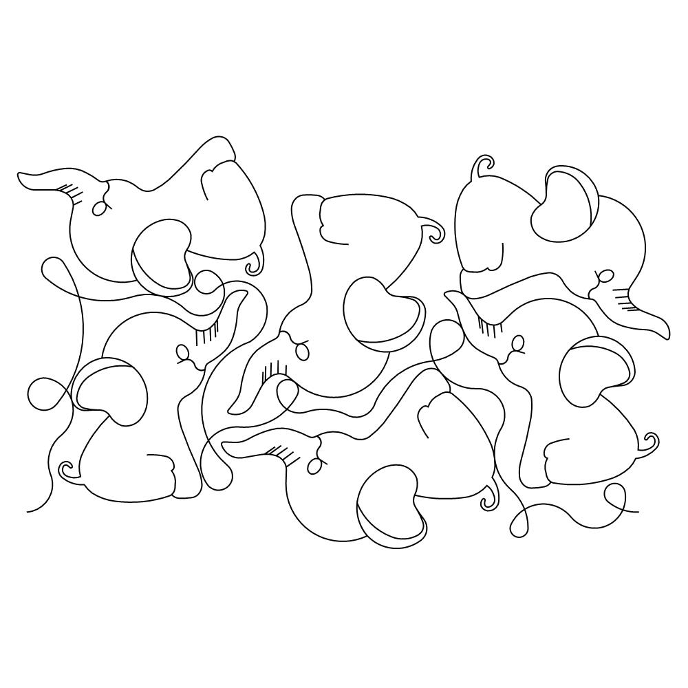 ellie elephant e2e 001 - Edge to Edge Quilting Patterns