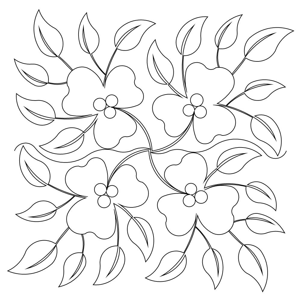 fan flower e2e 001 - Edge to Edge Quilting Patterns