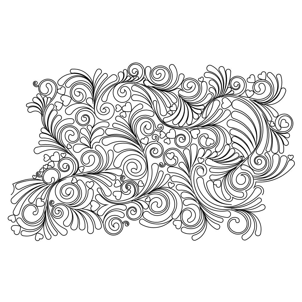 feather heart swirl pano 001 Digital Pattern | Sweet Dreams Quilt ...