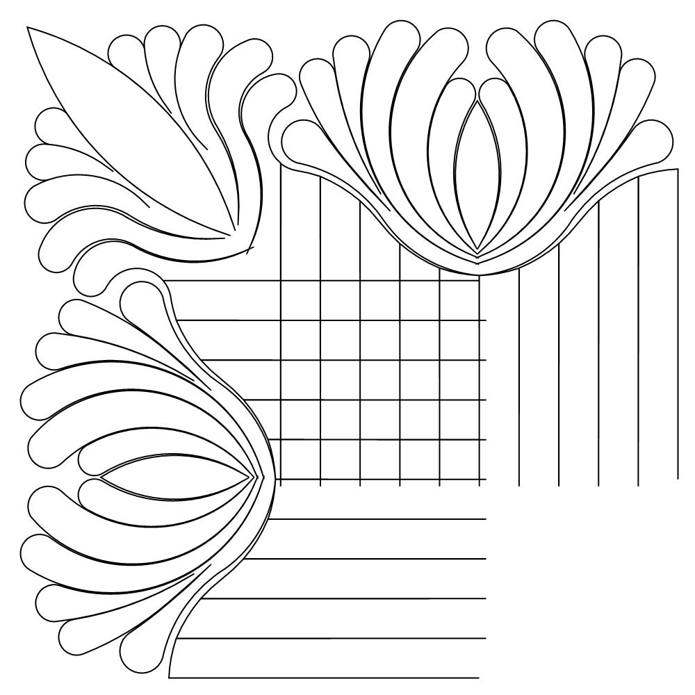 feather piano key brd crn 002a Digital Pattern | Sweet Dreams Quilt ...