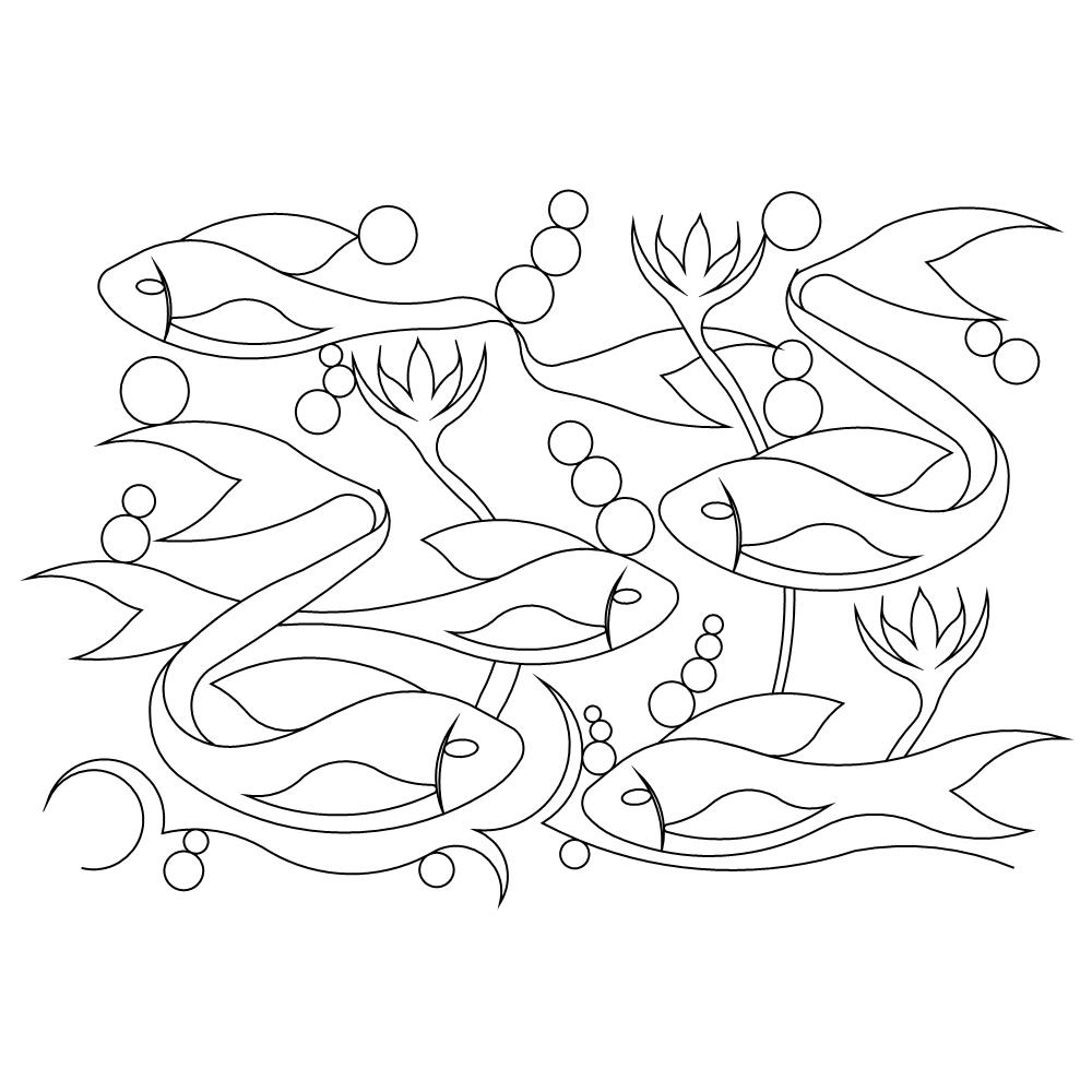 fish pano 005 Digital Pattern | Sweet Dreams Quilt Studio - Edge to ...