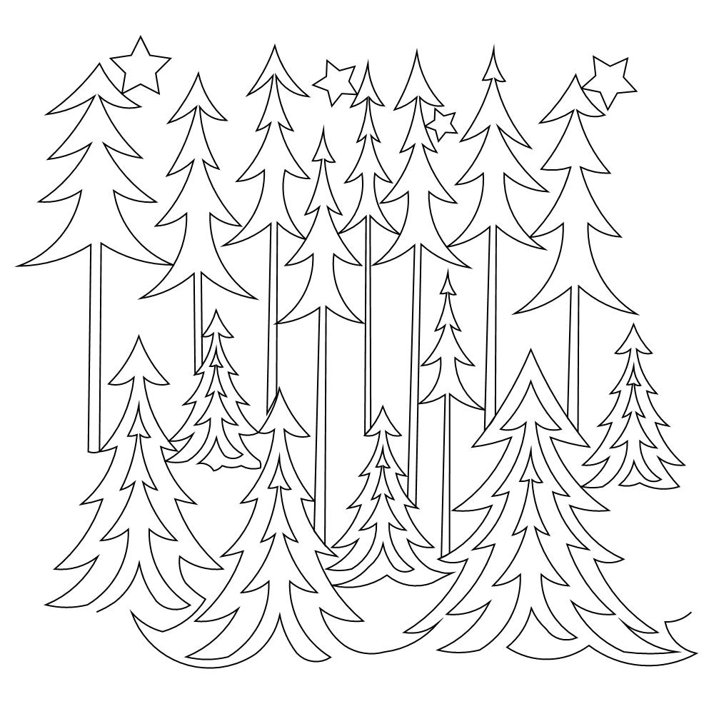 forrest of trees 001 Digital Pattern | Sweet Dreams Quilt Studio - Edge ...