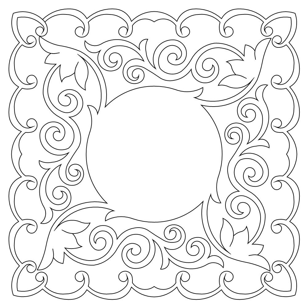 frilly frame 002 - Digital Block Patterns | Sweet Dreams Quilt Studio