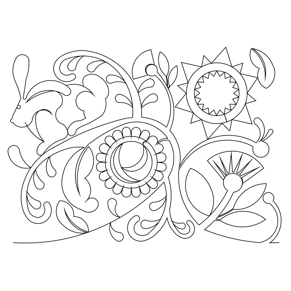 garden rabbit border 001 Digital Pattern | Sweet Dreams Quilt Studio ...