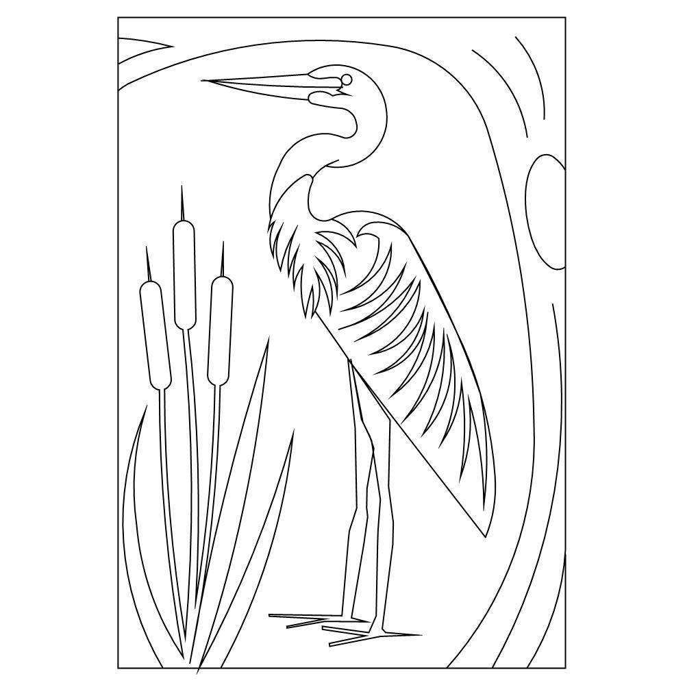 great blue heron panel Digital Pattern | Sweet Dreams Quilt Studio ...