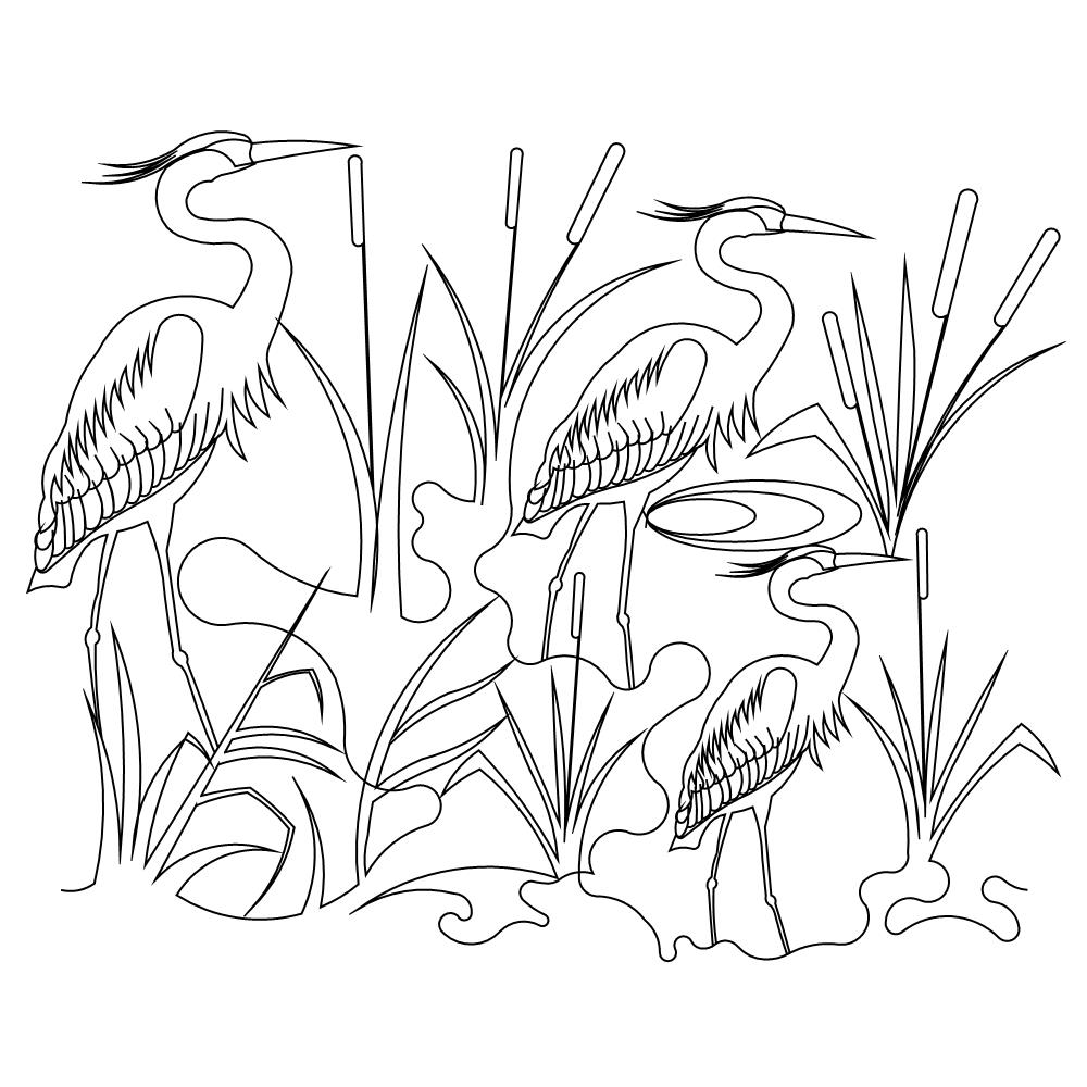 great blue heron pano 001 Digital Pattern | Sweet Dreams Quilt Studio ...