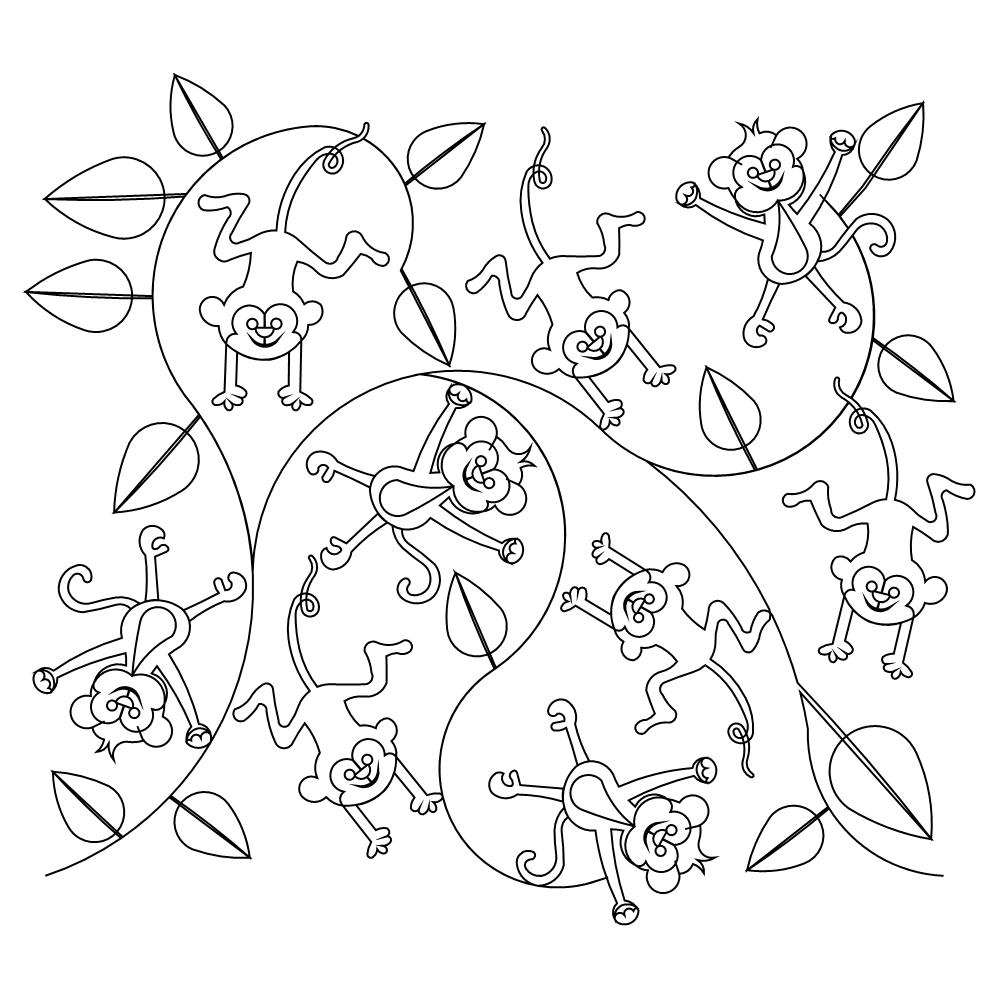 hanging monkeys Digital Pattern | Sweet Dreams Quilt Studio - Edge to ...