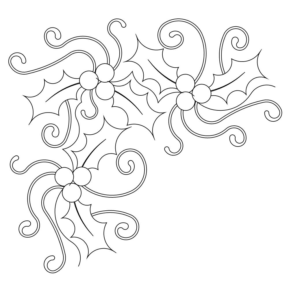 holly swirl brd crn 002 - Digital Borders/Borders Corners Patterns ...