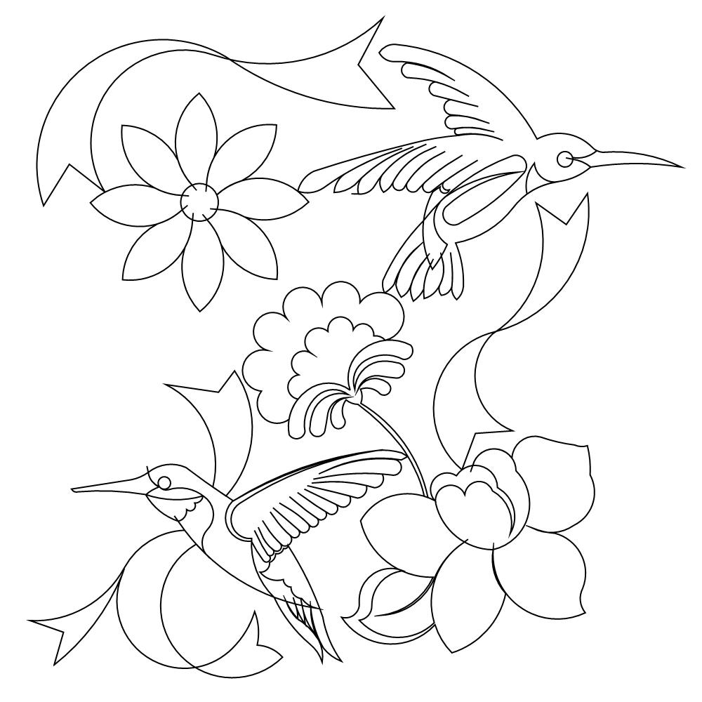 hummingbird border corner element 002 - Digital Block Patterns | Sweet ...