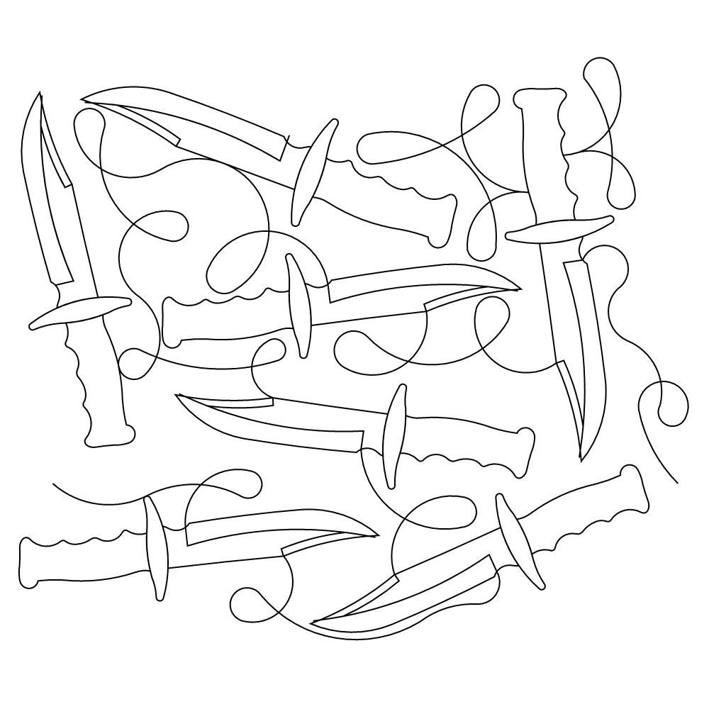 hunting knife e2e 001 - Edge to Edge Quilting Patterns