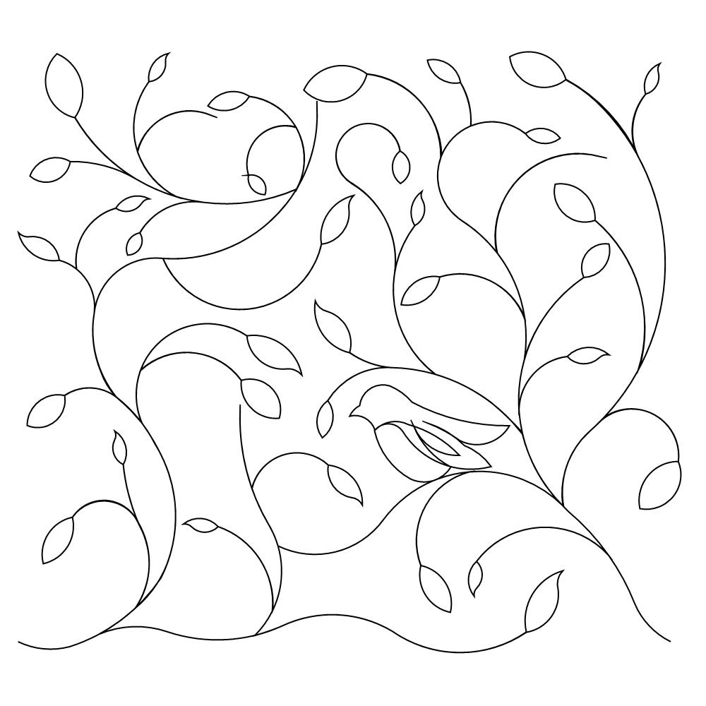 leaf branch pano 003 Digital Pattern | Sweet Dreams Quilt Studio - Edge ...