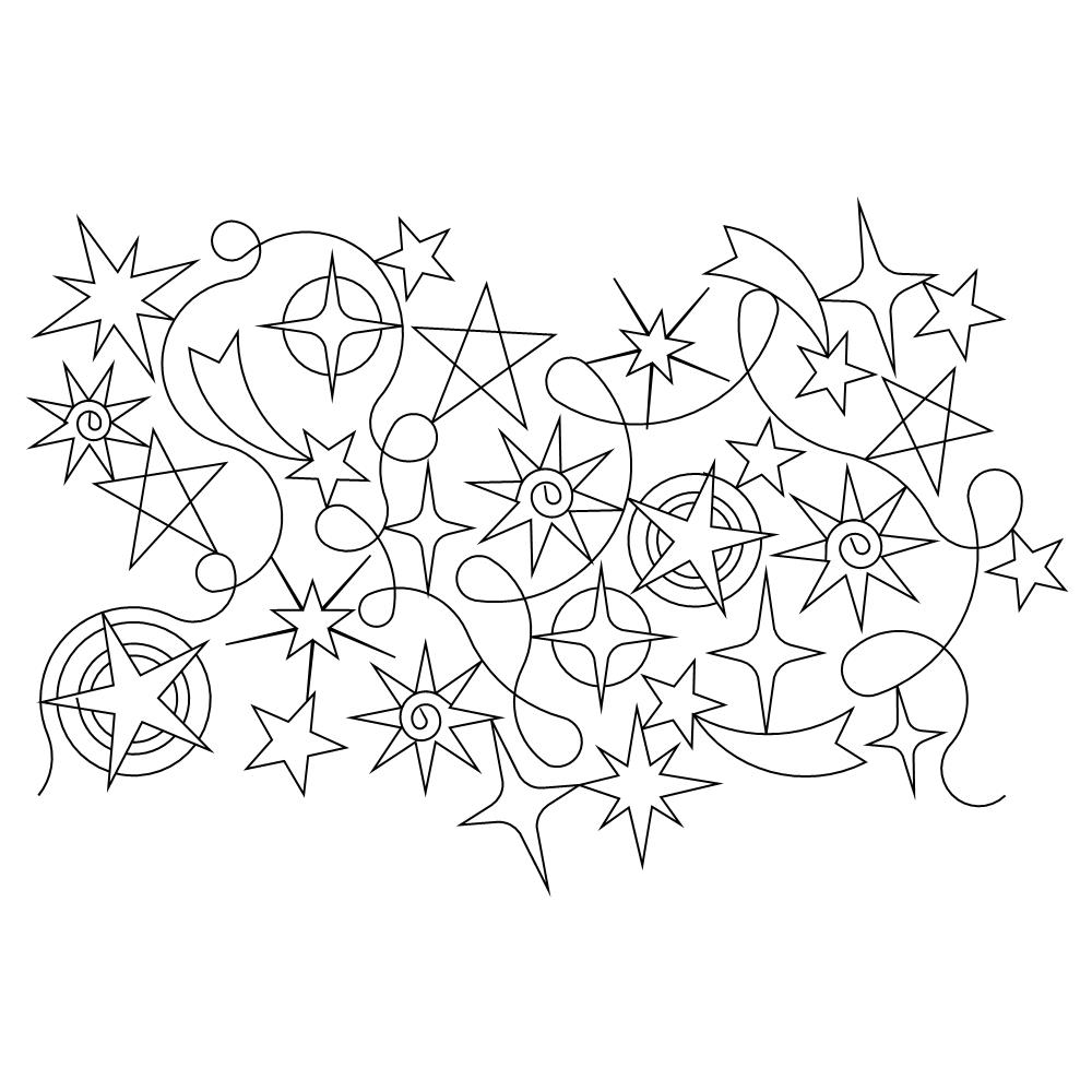 many stars e2e 001 - Edge to Edge Quilting Patterns