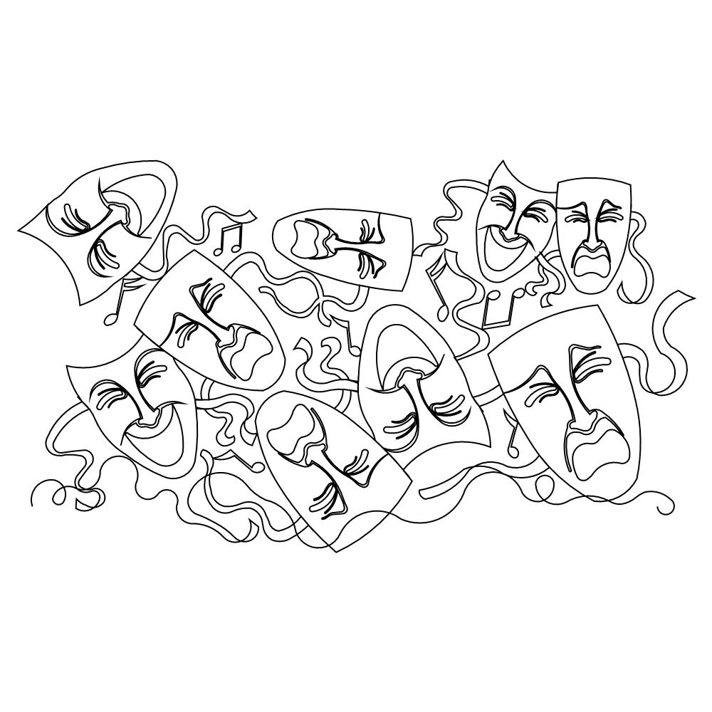 masks and musical notes Digital Pattern | Sweet Dreams Quilt Studio ...