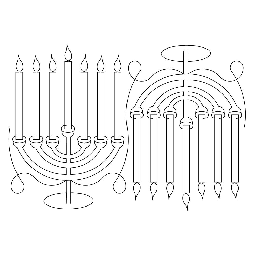 menorah border 001 Digital Pattern | Sweet Dreams Quilt Studio ...