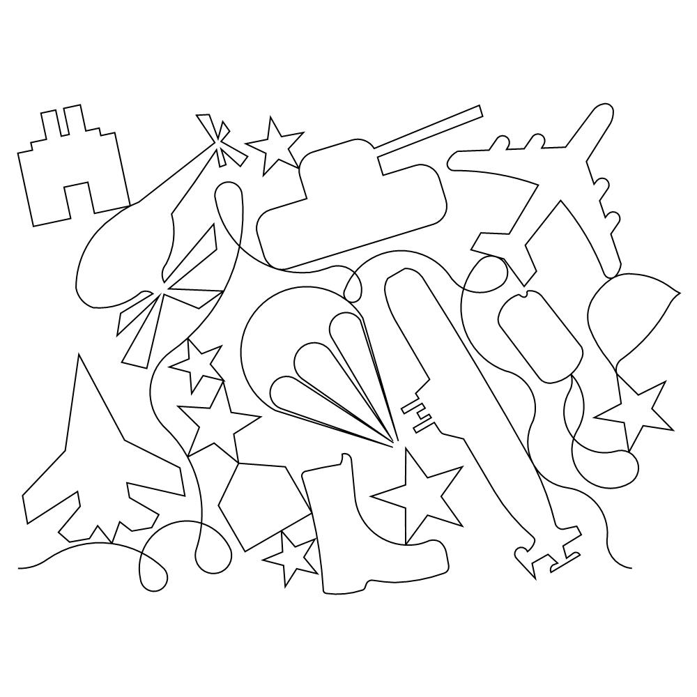 military icons e2e 001 - Edge to Edge Quilting Patterns