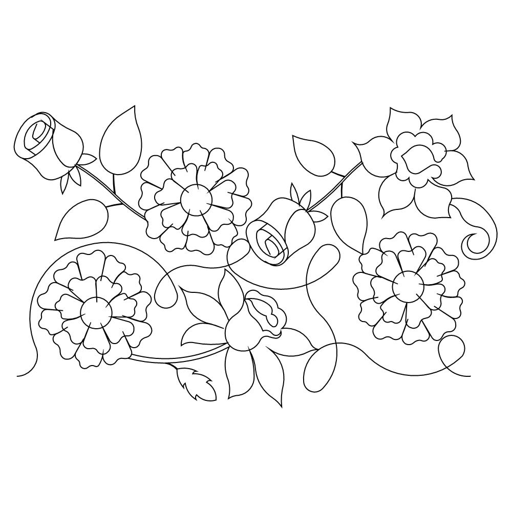mixed flower e2e 001 - Edge to Edge Quilting Patterns