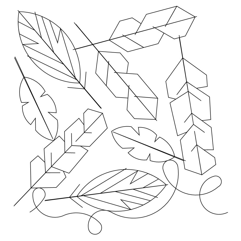 modern bird feather e2e 002 - Edge to Edge Quilting Patterns