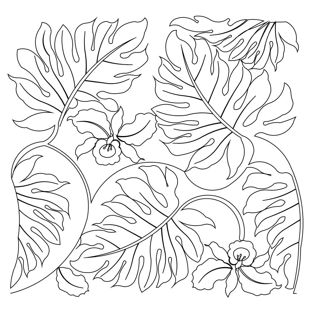 orchid leaf 001 sq Digital Pattern | Sweet Dreams Quilt Studio - Edge ...