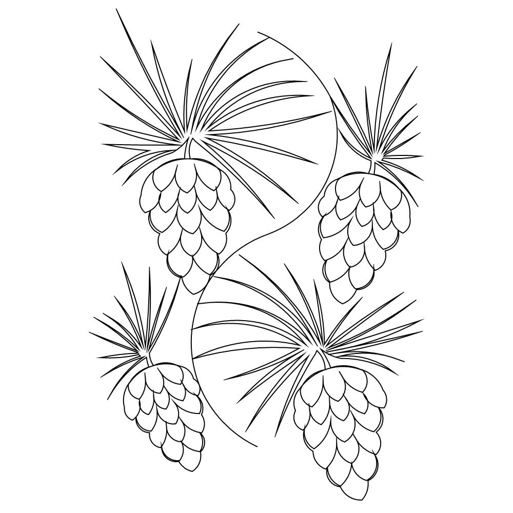 pine bough left vert border 001 Digital Pattern | Sweet Dreams Quilt ...