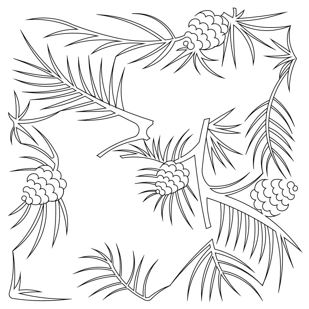 pine needles block 003 Digital Pattern | Sweet Dreams Quilt Studio ...